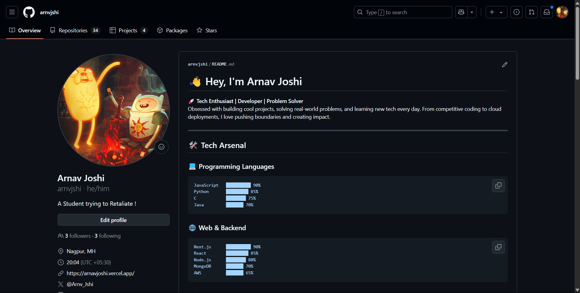 Arnav Joshi | Full Stack Developer & Tech Enthusiast